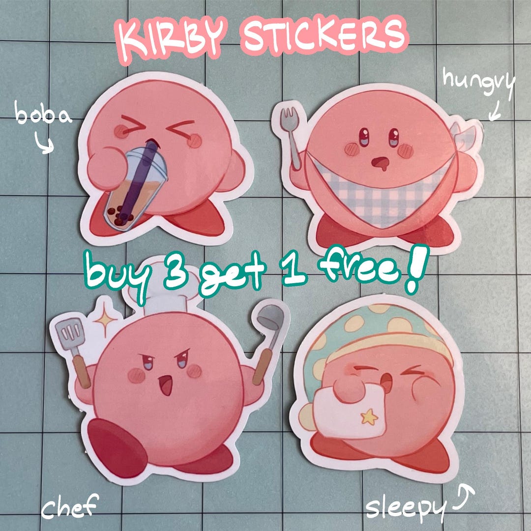 Kirby Stickers (vinyl/water-resistant) | Videogame Cartoon Character - Etsy