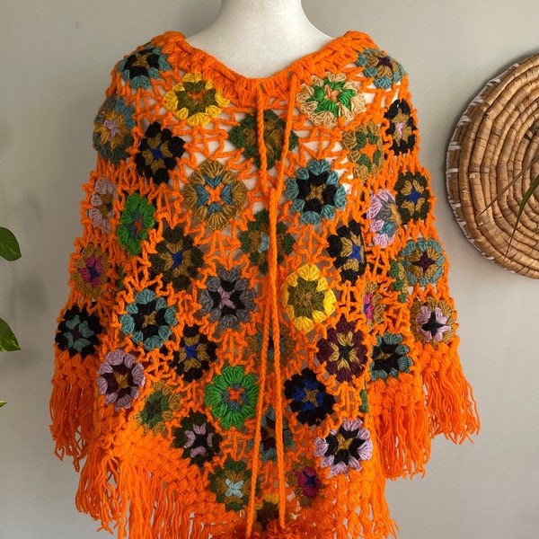 Granny Square Poncho - Etsy