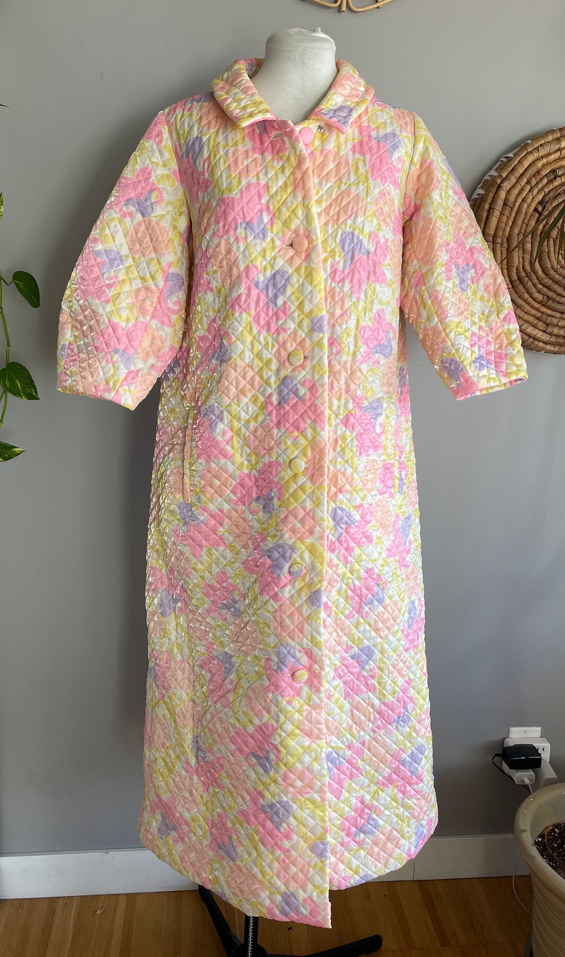 Vintage 1960s Gassman Quilted Housecoat - Etsy