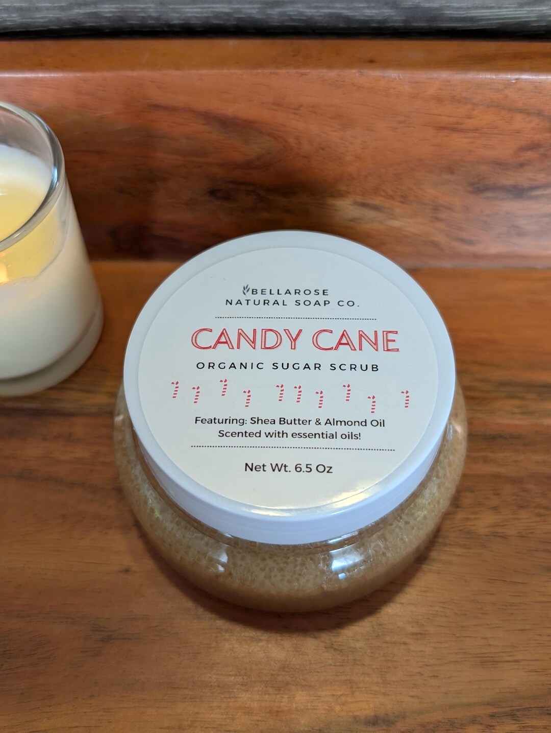 Candy Cane Sugar Scrub, Organic Candy Cane Sugar Scrub, Christmas Sugar ...