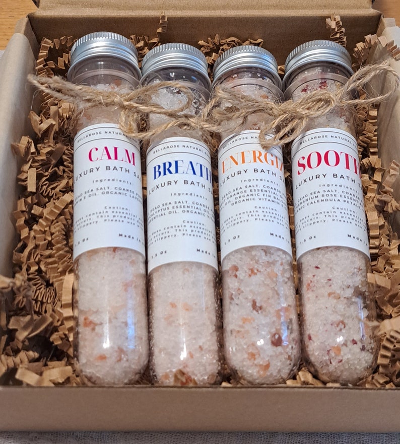 Organic Bath Salt Bundle, Bath Salt Variety Pack, All Natural Bath Salts, Essential Oil Bath ...