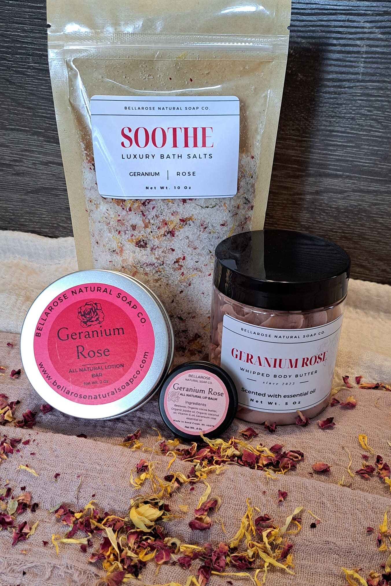 Geranium Rose Gift Set Geranium Rose Spa Set Geranium Rose - Etsy