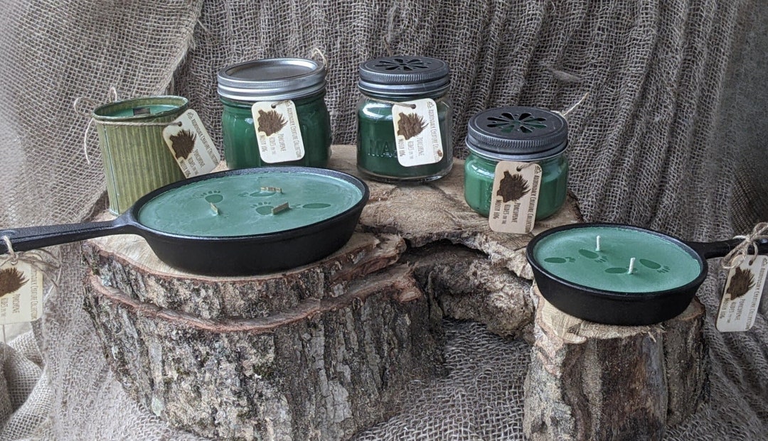 Porcupine Hides in the Mossy Log Moss Scented Green 100% Soy Wax Wooden ...