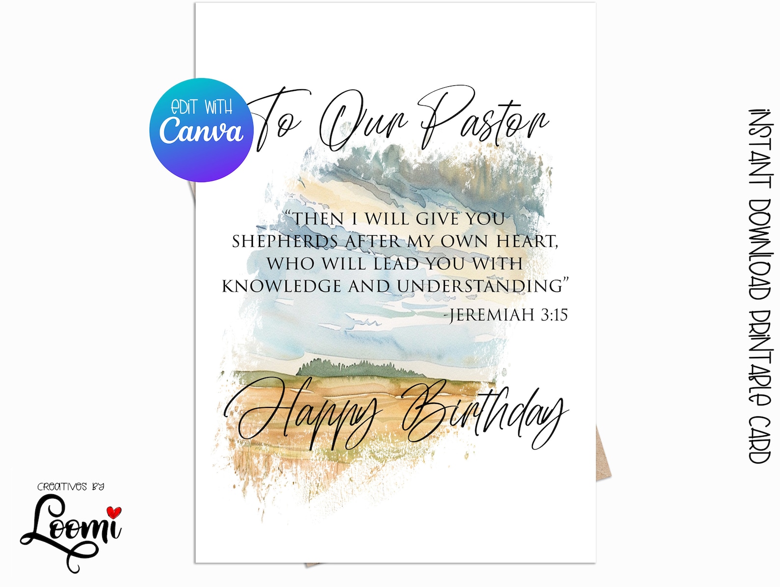 Editable, Card Instant Download, Edit Your Message With Canva ...