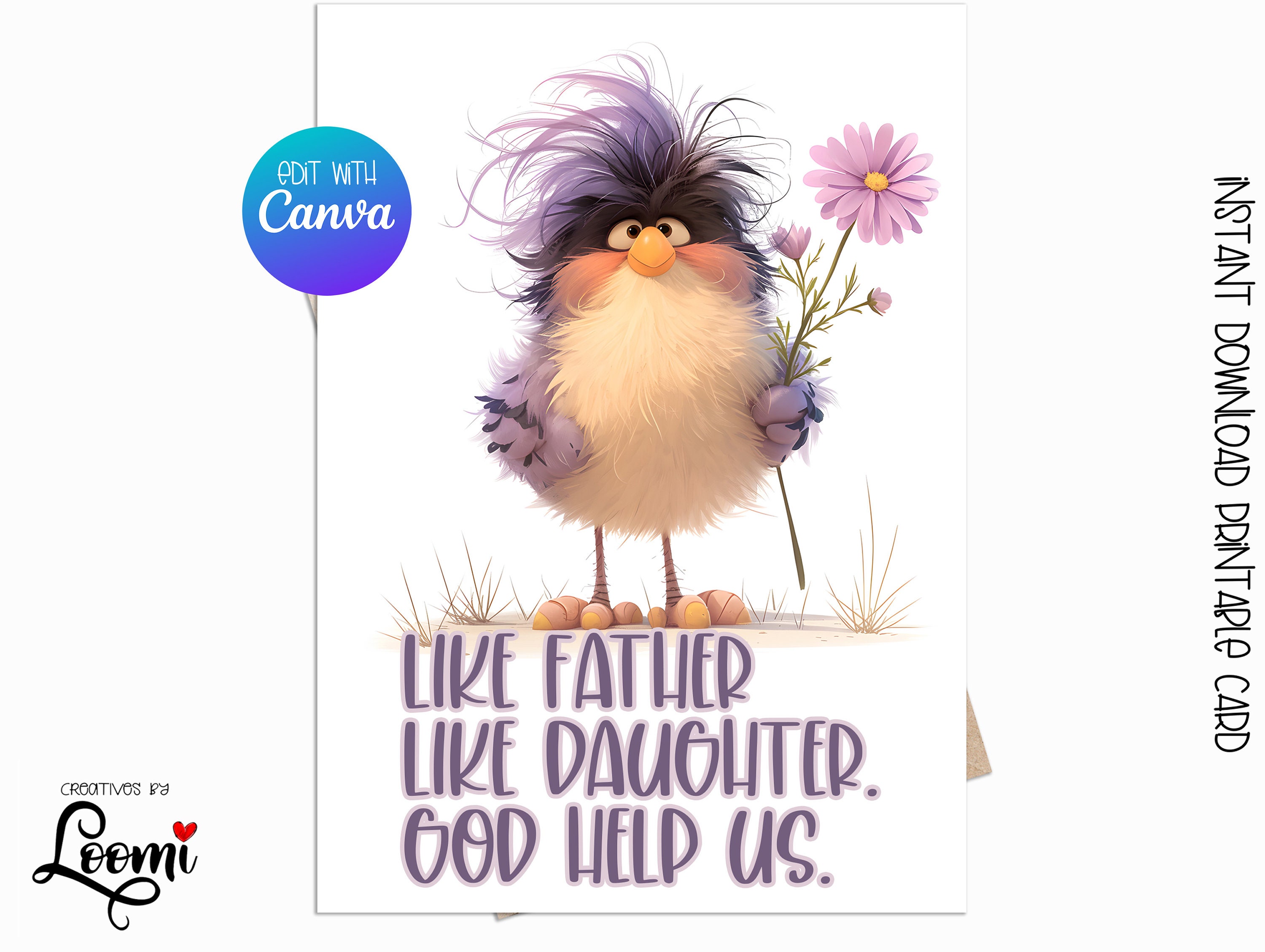 Like Father Like Daughter Printable Card for Friend, Best Friend ...
