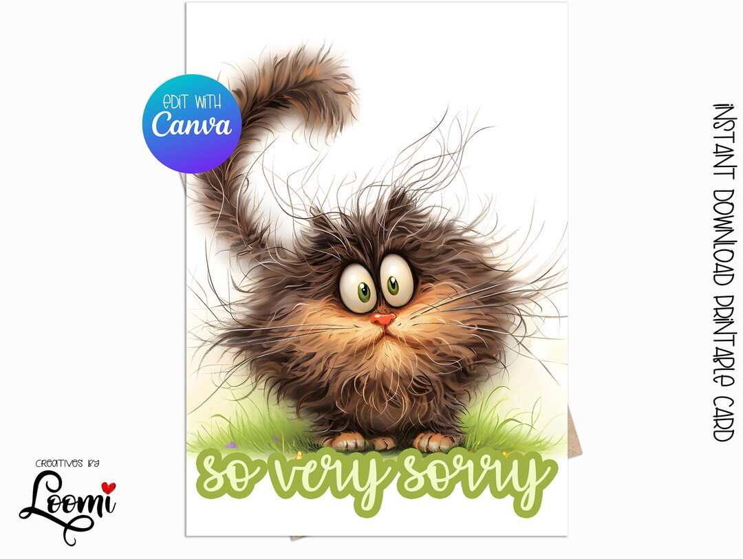 Editable, so Very Sorry Card, Printable Card Instant Download, Edit ...