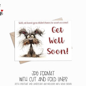 Get Well Soon Card, Card Instant Download, Edit Your Message With Canva ...