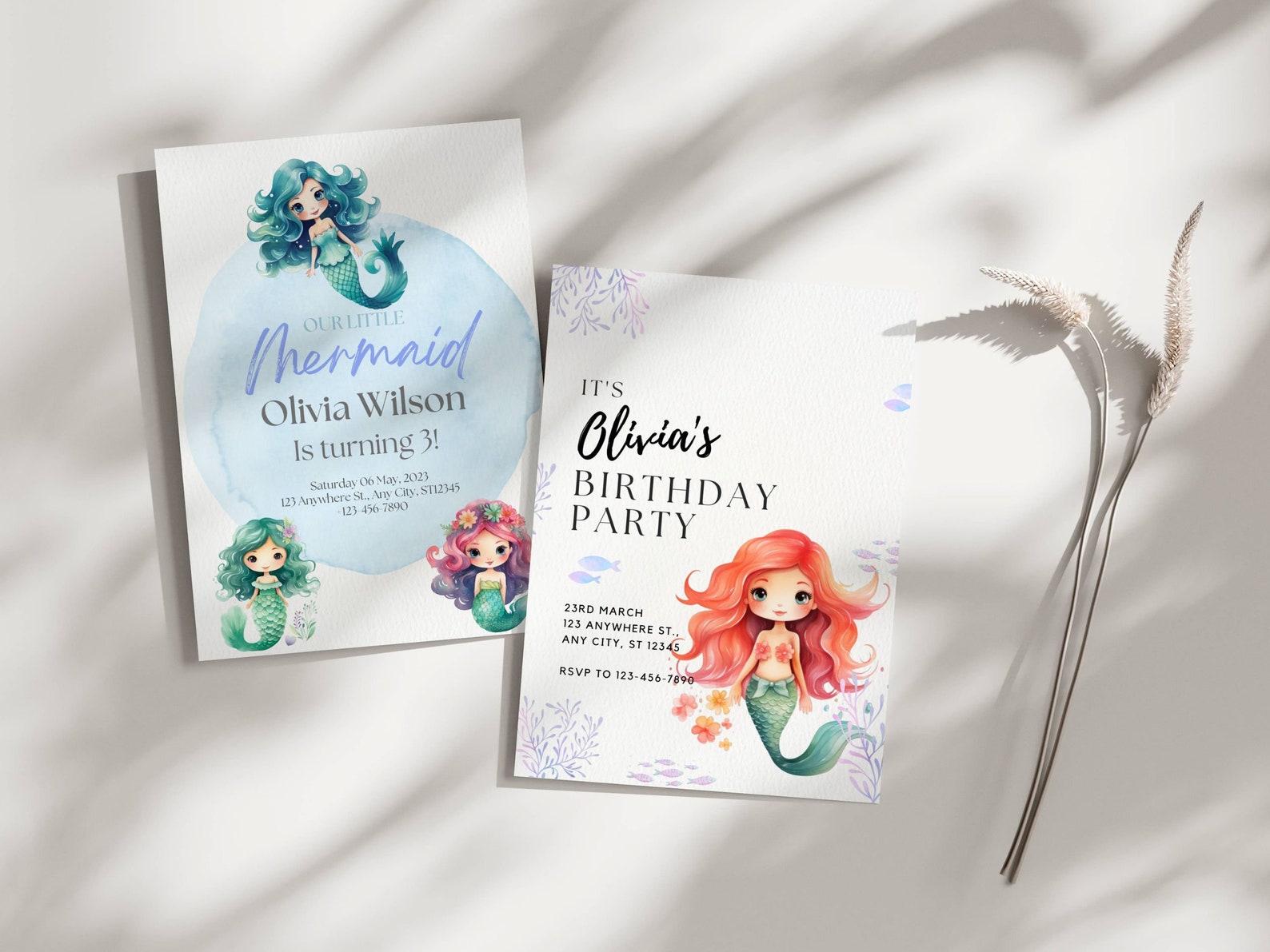 Watercolor Mermaid Under the Sea Clipart, Magical Fantasy Clip Art ...