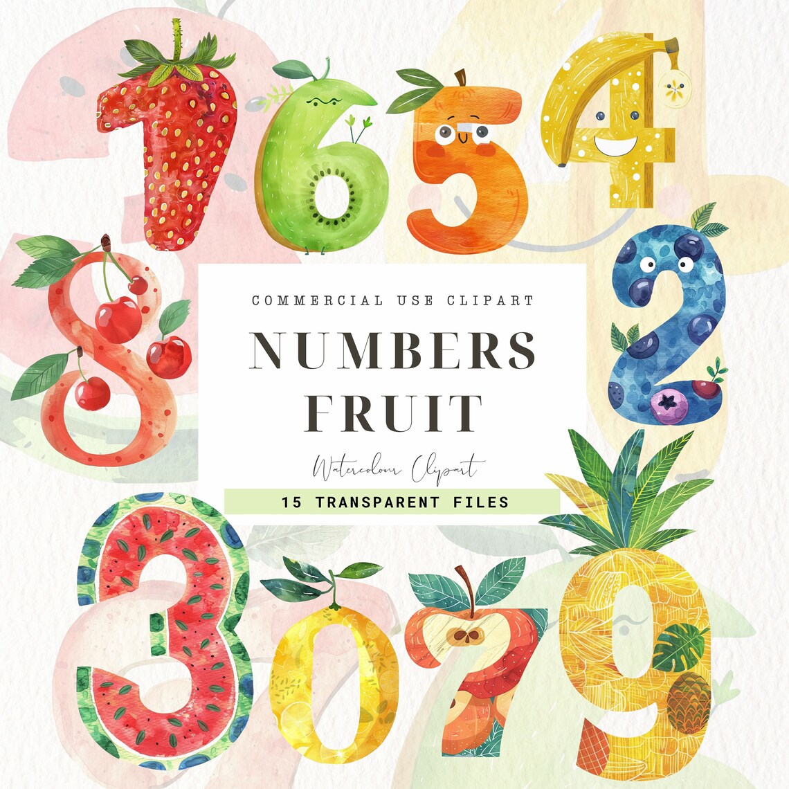 Fruit Number Clipart, Clip Art, Transparent Background, Numbers ...