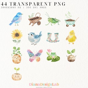 Spring Doodle Clipart, Digital Download, Weather Illustrations, Flower ...