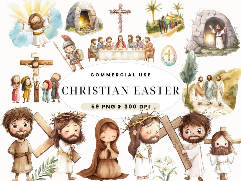Christian Easter Clipart for Kid, Religious Crafting, Easter Story Clip ...