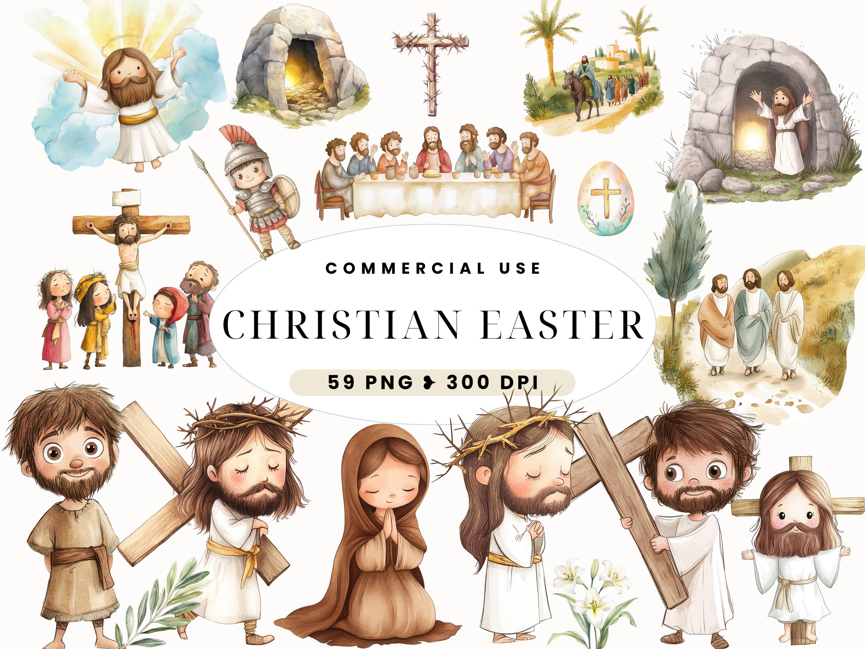 Christian Easter Clipart for Kid, Religious Crafting, Easter Story Clip ...