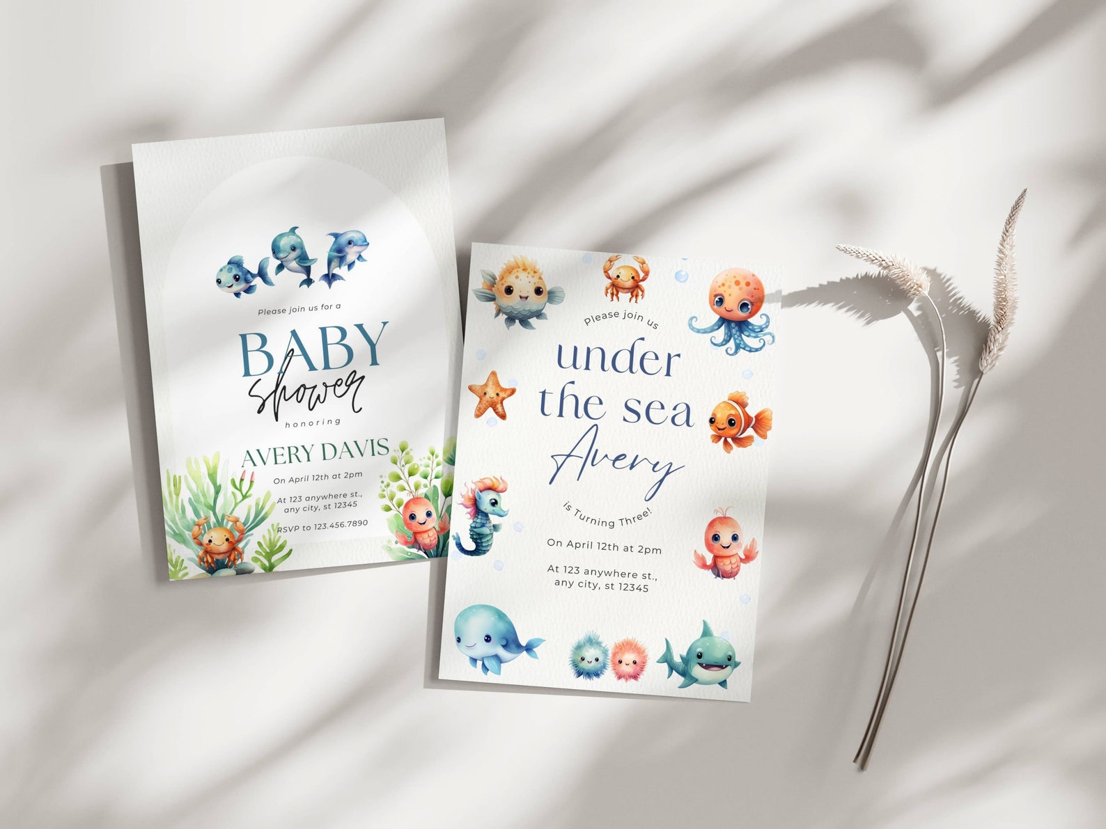Undersea Watercolor Clipart, Cute Ocean Animals Png, Baby Shower ...
