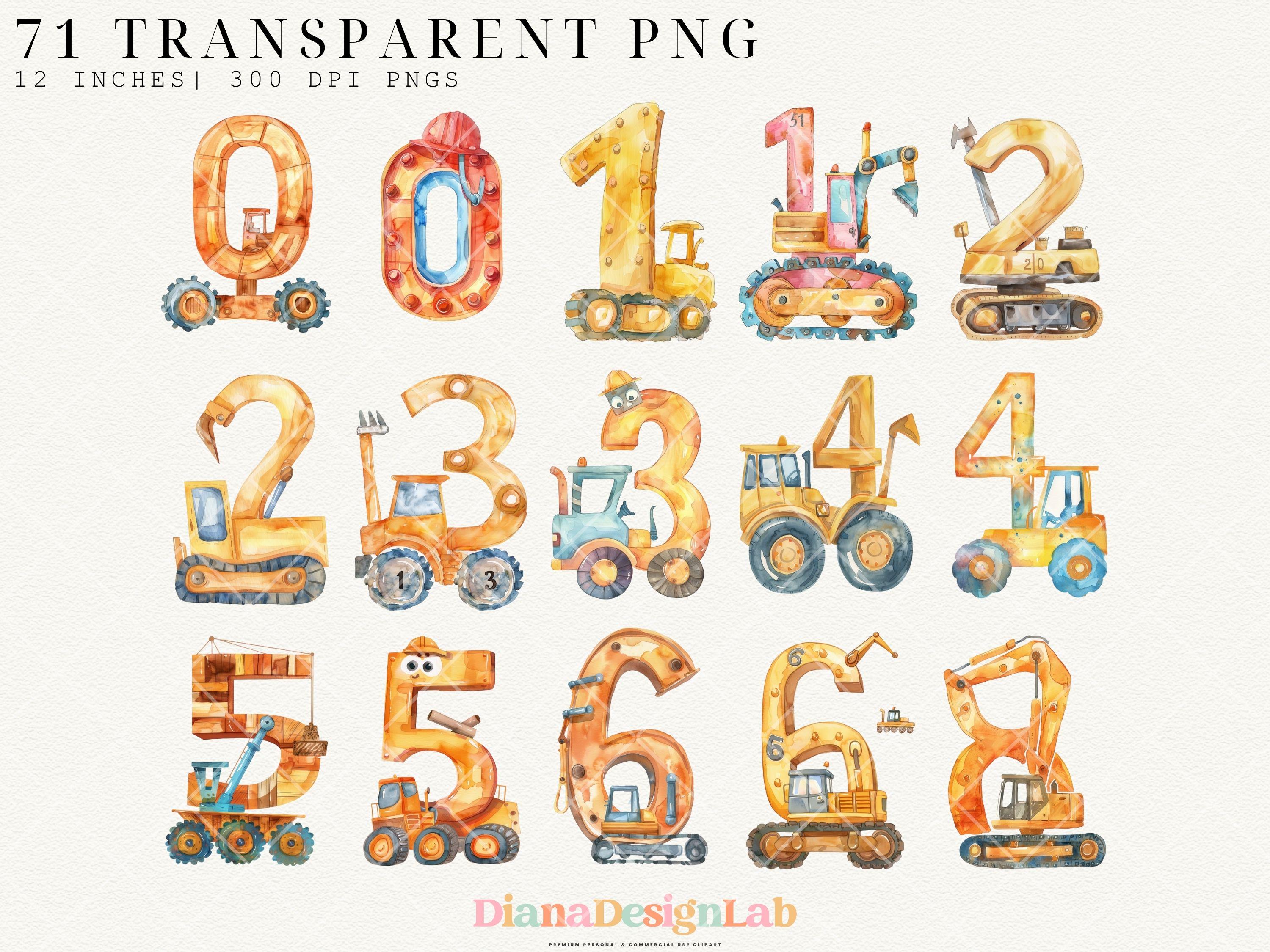 Construction Birthday Party Alphabet Clipart, Road Numbers ...