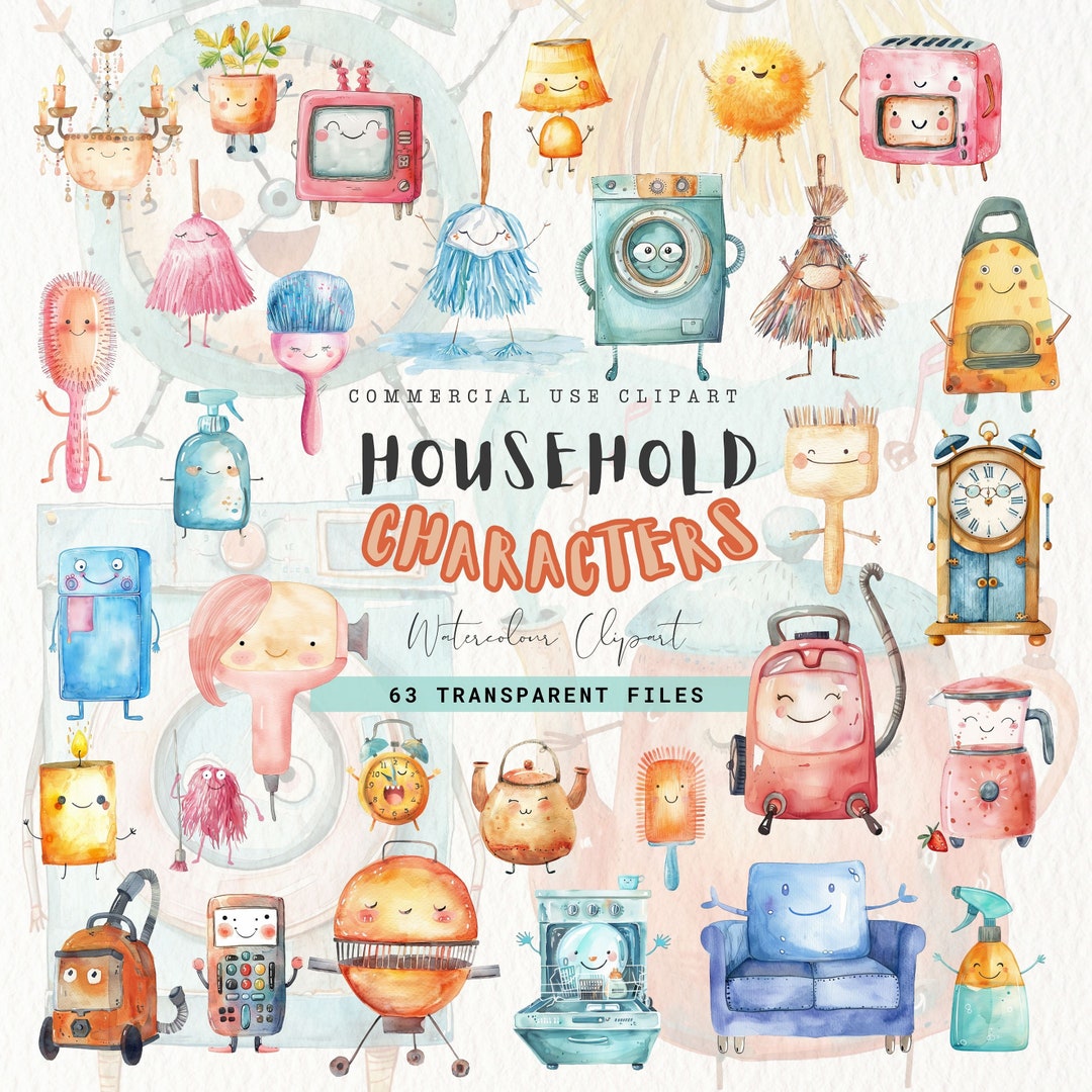 Funny Cleaning Clipart, Spring Clean Clip Art, Commercial Use, Cleaning ...