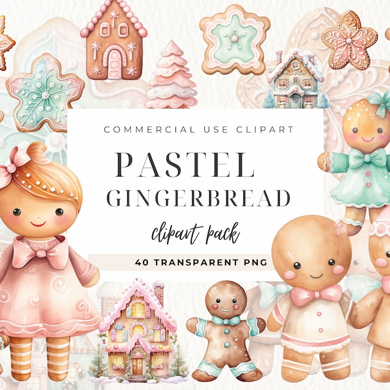 Gingerbread Clipart - Etsy