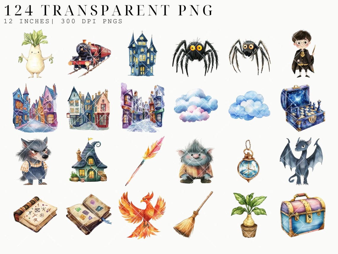 Wizard School Clipart, Cute Witch, Magic School Clipart, Magical World ...