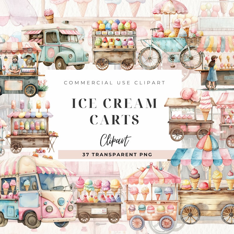 Ice Cream Clip Art - Etsy