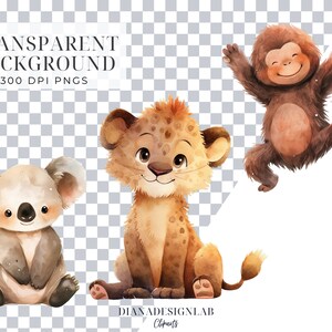 Baby Jungle Animal Clip Art, Nursery Art, Baby Shower, Cute Kid Design ...