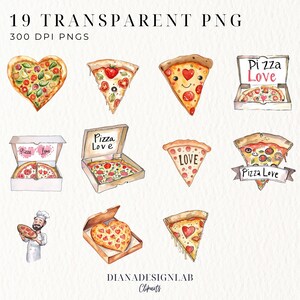 Heart Pizza Clipart, Digital Download, Pizza Clip Art, Pizza Slice PNG ...