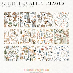 Fairytale Woodland Digital Paper, Seamless, Card Making, Digital ...