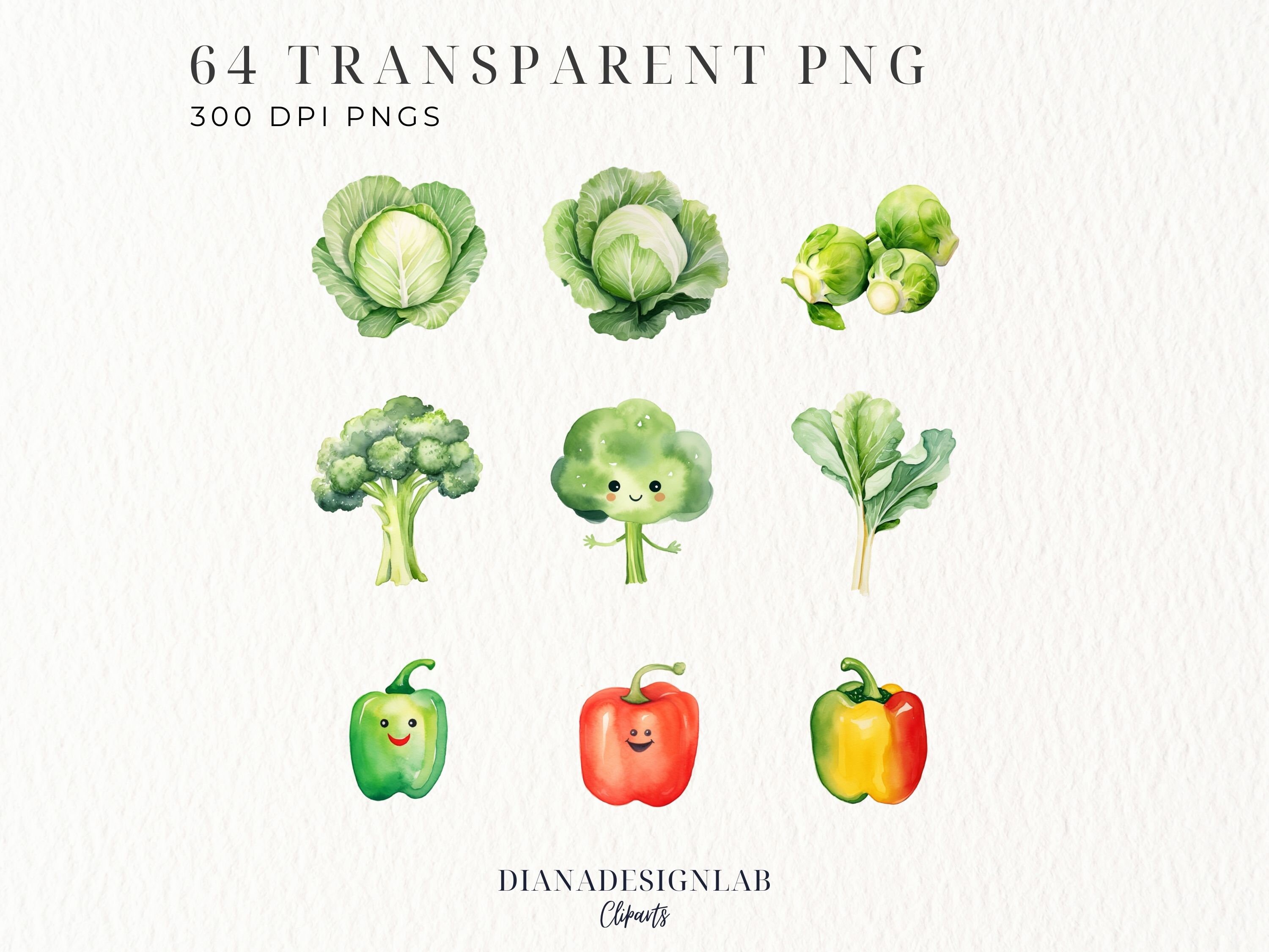 Watercolor Clipart Vegetables, Instant Download, Fresh Vegetables ...
