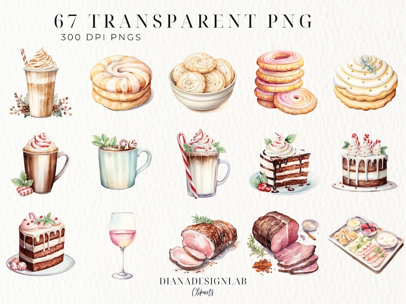 Christmas Dinner Clipart Dinner Clip Art Instant Download - Etsy