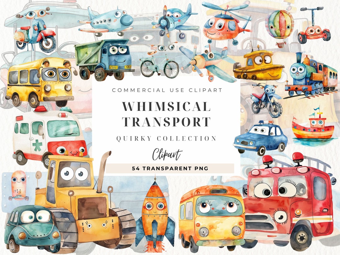 Car Nursery Clipart, Whimsical, Eyes, Vehicle Car, Boys Clip Art ...
