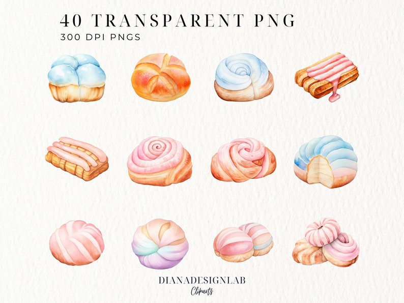 Pan Dulce Clipart, Concha, Sublimation Design, Mexican Sweet Bread Clip ...