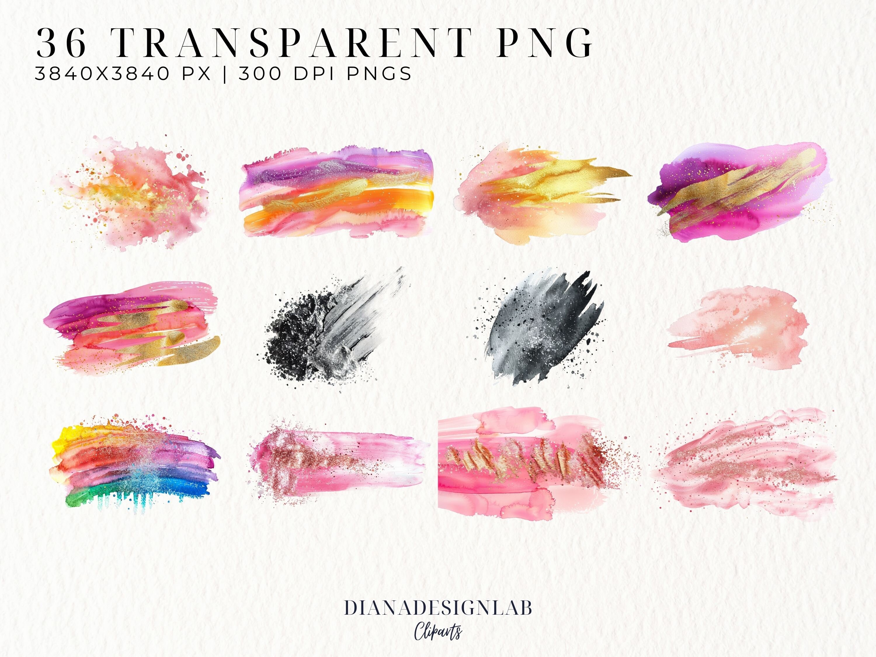 Glitter Smear Clipart, Watercolor Splatter Clipart, Abstract Background ...
