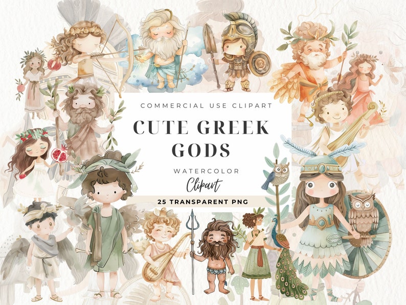Greek Gods Clipart, Instant Download, Junk Journal, Greek Mythology ...