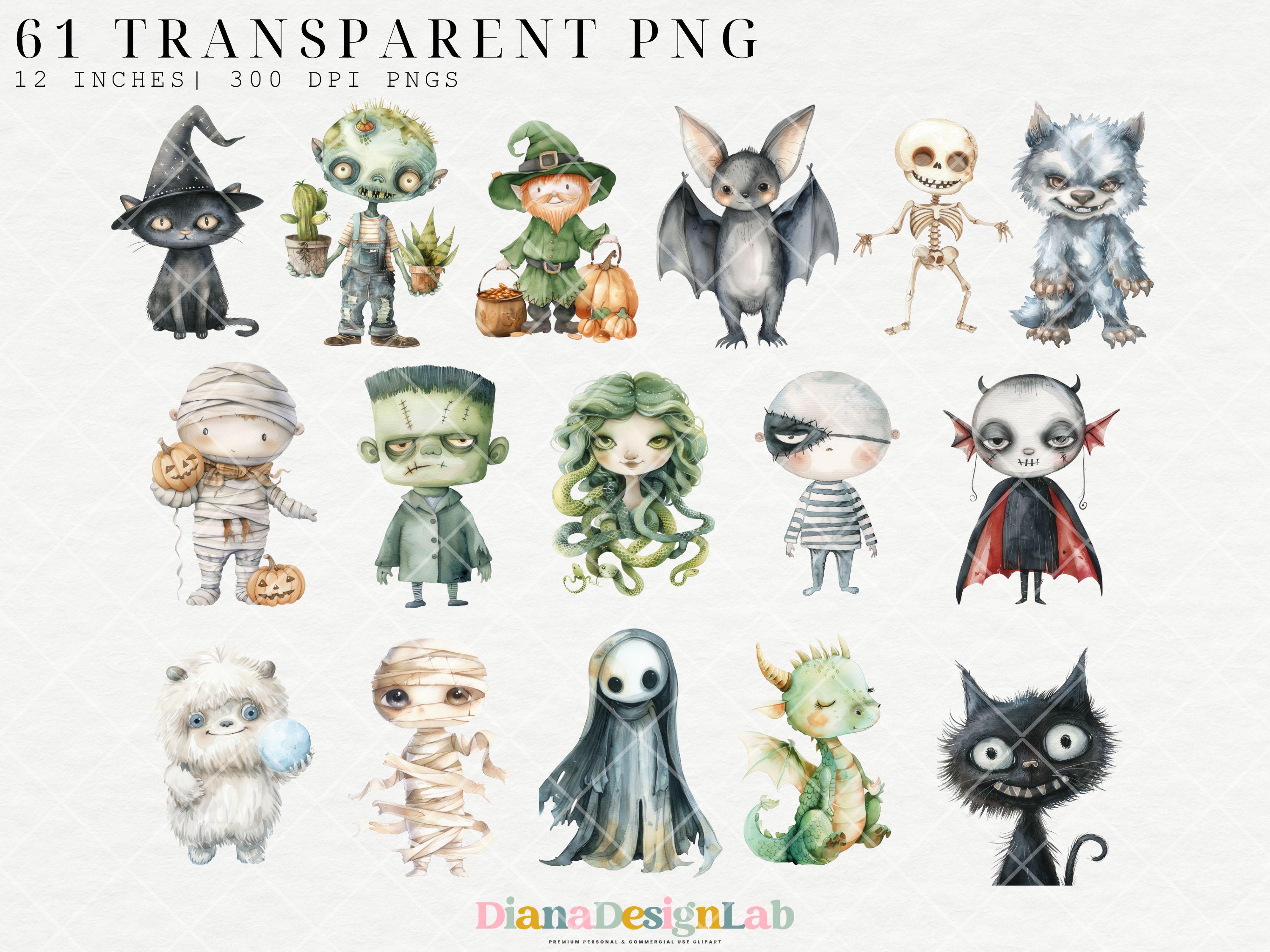 Cute Halloween Clipart, Monster Clipart, Vampire, Phantom Opera, Spooky ...