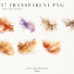 Neutral Watercolor Splatter Clipart, Abstract Background, Splashes ...