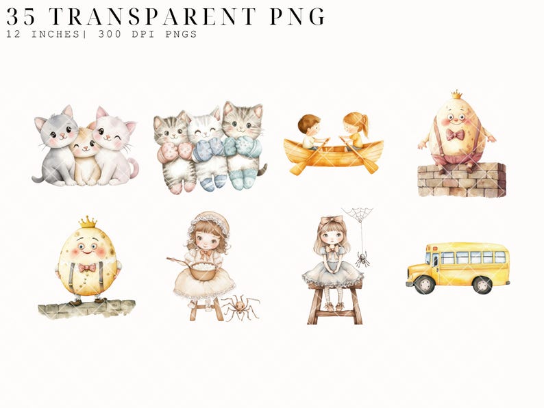 Watercolor Nursery Rhyme Clipart, Three Little Pigs, Baby Cute, Little ...