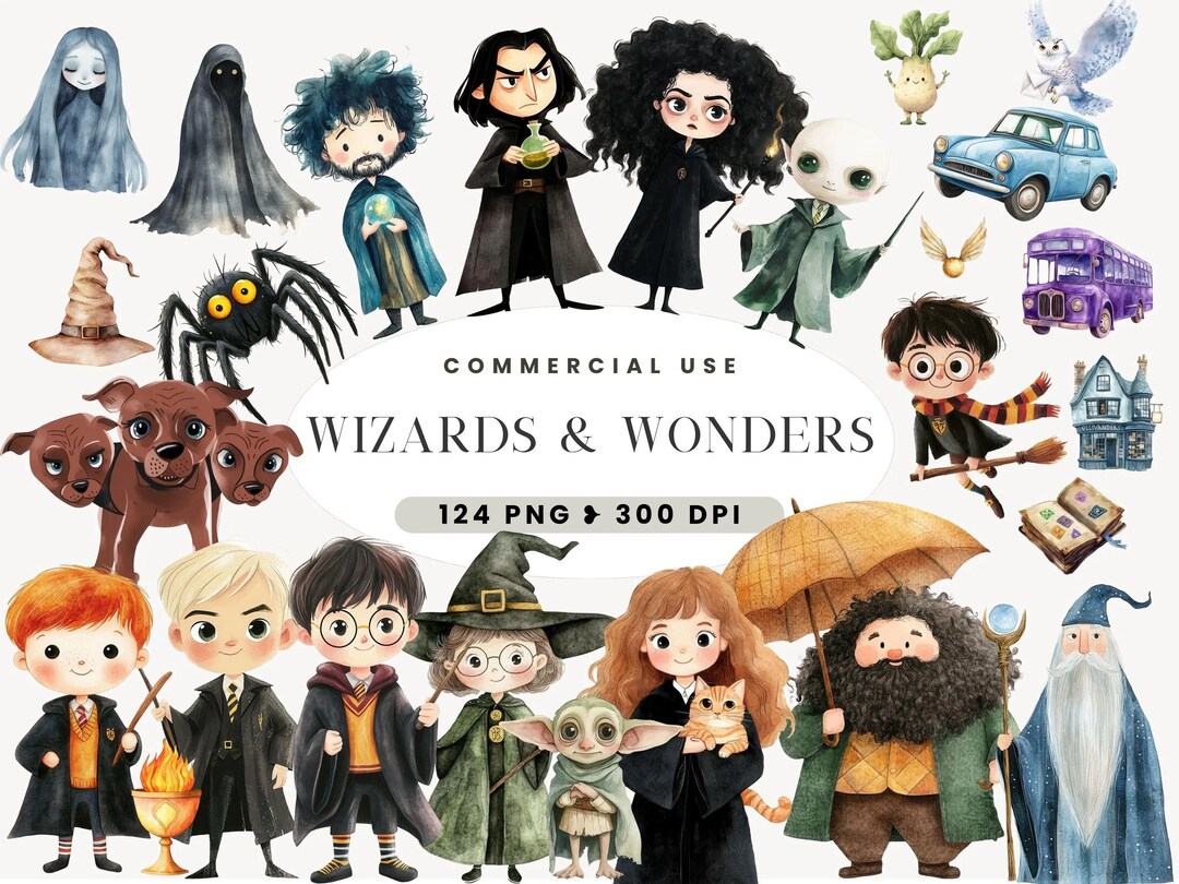 Wizard School Clipart, Cute Witch, Magic School Clipart, Magical World ...
