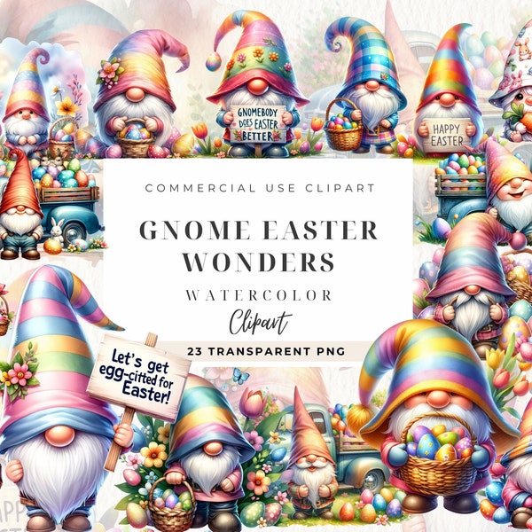 Watercolor Gnomes Clipart - Etsy