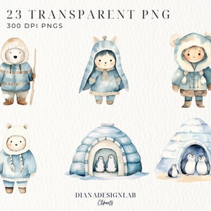 Igloo Clipart, Cute Eskimo Clipart, Commercial Use, Winter Clip Art ...