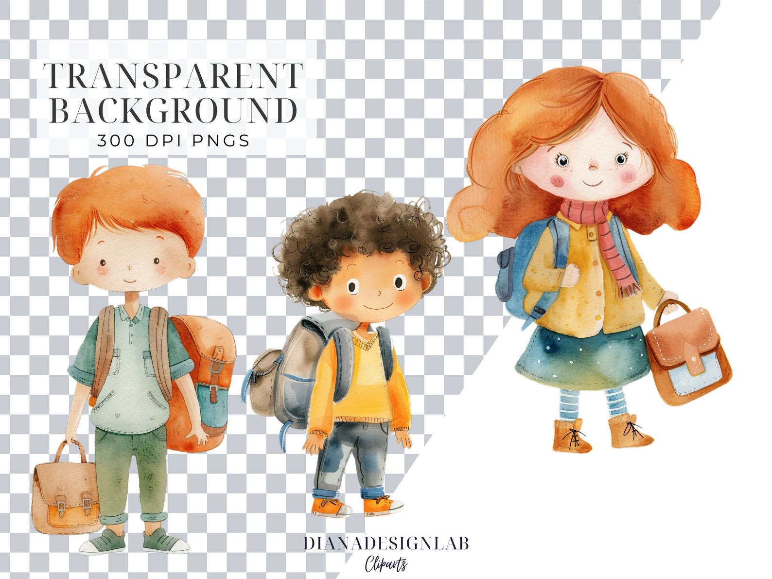 School Supply Clipart Watercolor, Elementary School, Supply, Back to ...