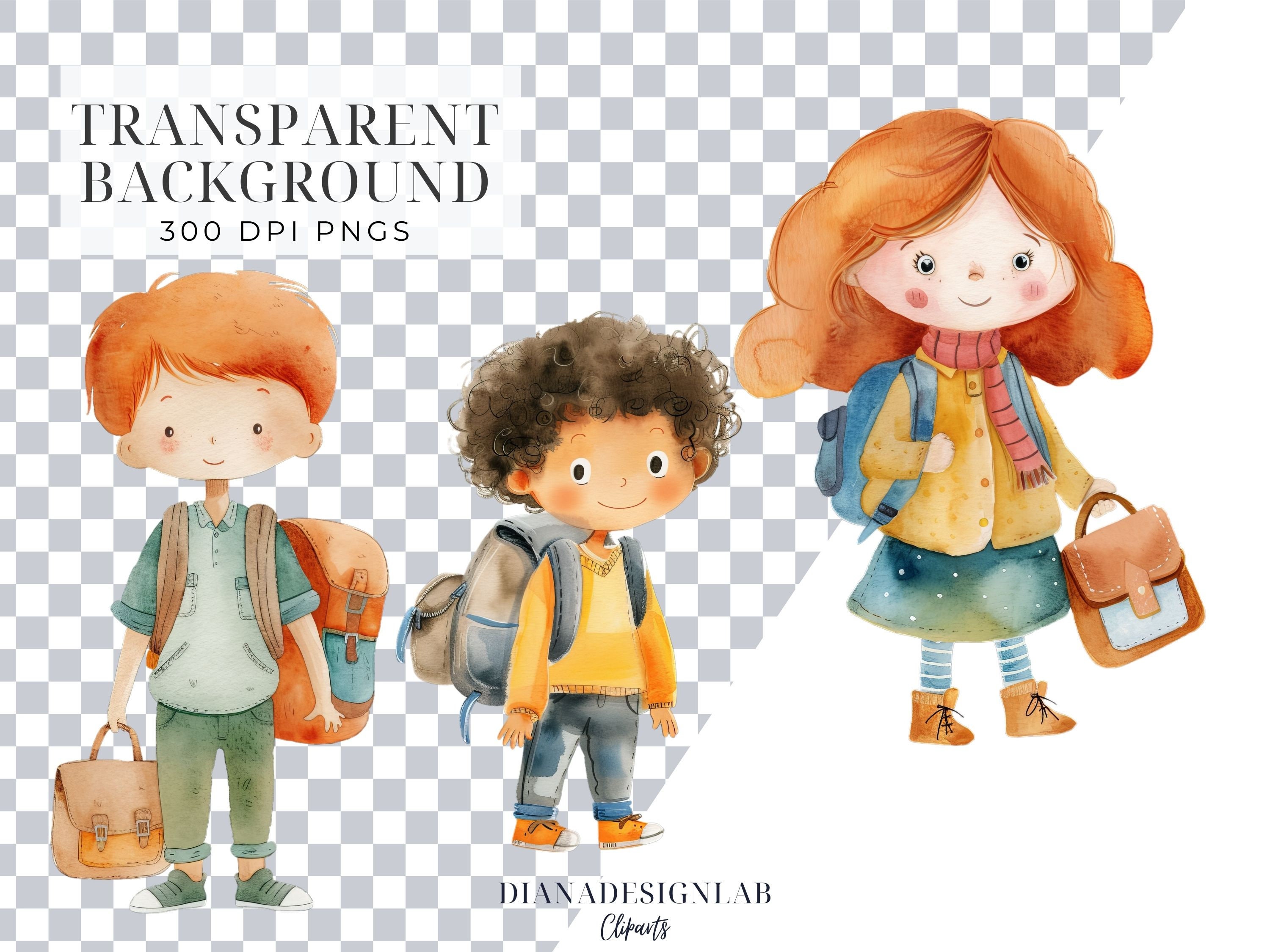School Supply Clipart Watercolor, Elementary School, Supply, Back to ...