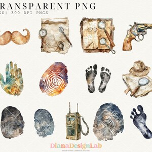 Watercolor Detective Clipart, Detective Graphics, Private Investigator ...