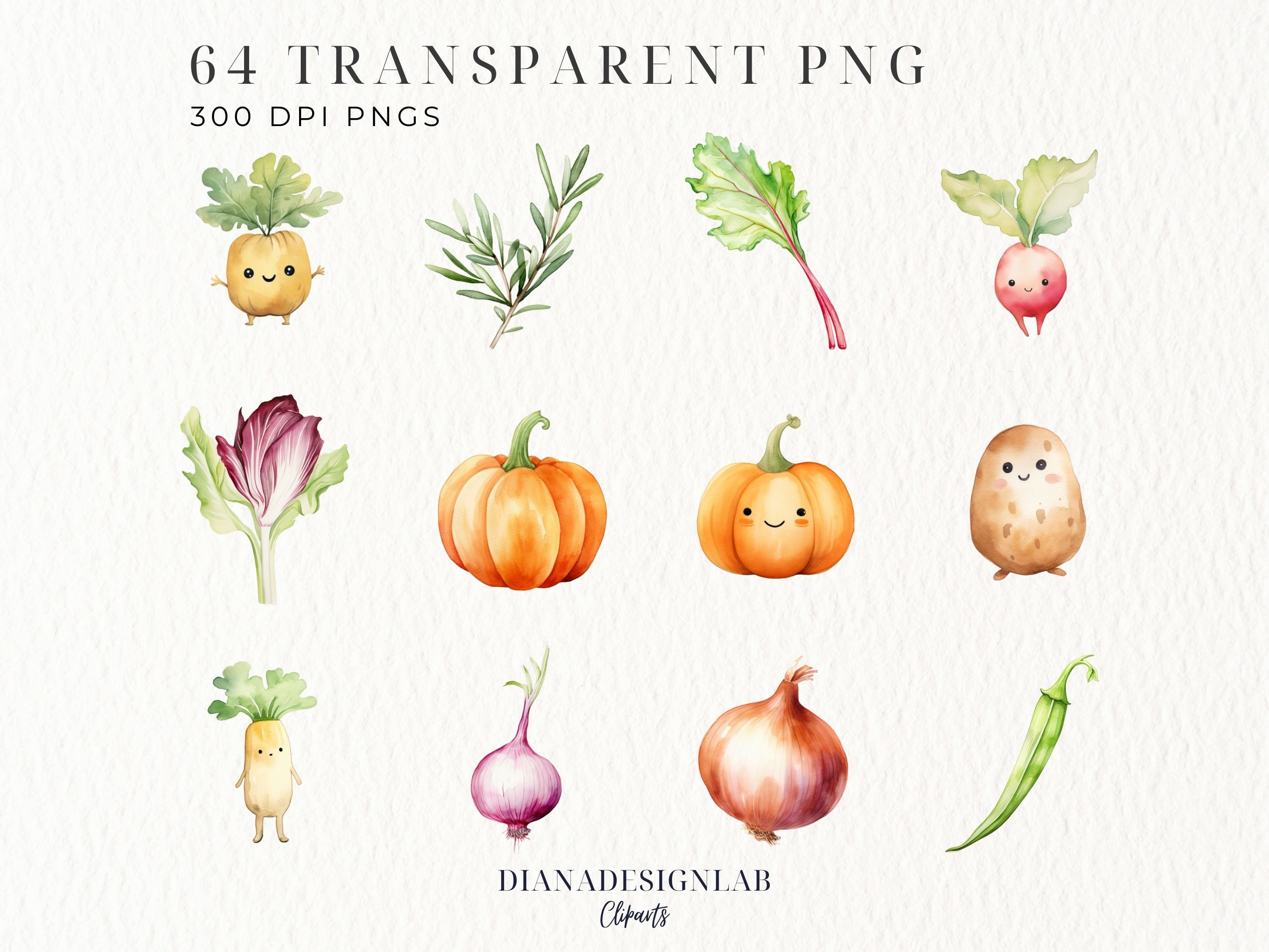 Watercolor Clipart Vegetables, Instant Download, Fresh Vegetables ...