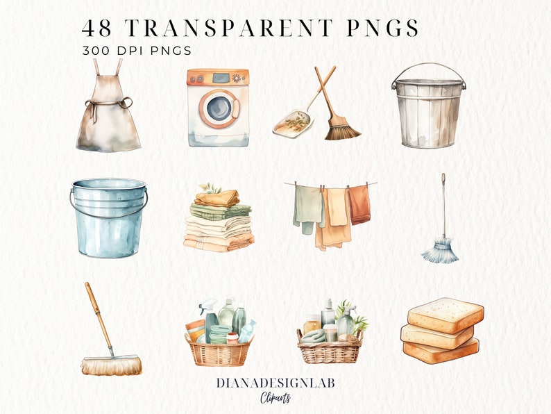 Watercolor Cleaning Clipart, Clean Png, Cleaning Supplies, Soapy ...