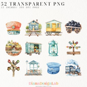 Watercolor Blue Train Kids Clipart, Baby Shower, Baby Animals, Nursery ...