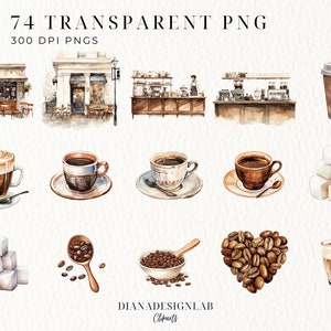 Watercolor Coffee Lover Clipart, Coffee Drinks Clip Art, Barista ...