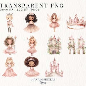 Little Princess Clipart Watercolor, Pink Magical Castle, Whimsical ...