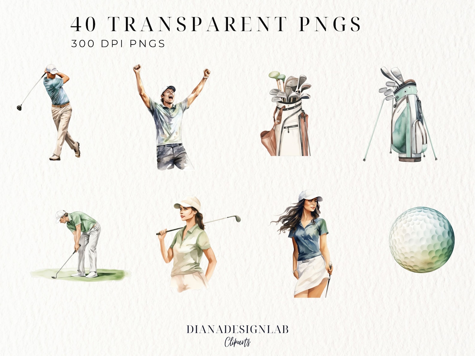 Watercolor Clipart Golf, Commercial Use, Sports Balls Download, Golf ...
