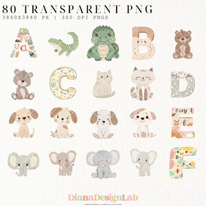 Boho Baby Watercolor Clipart, Nursery Animal Clip Art, Newborn Boho Kid ...