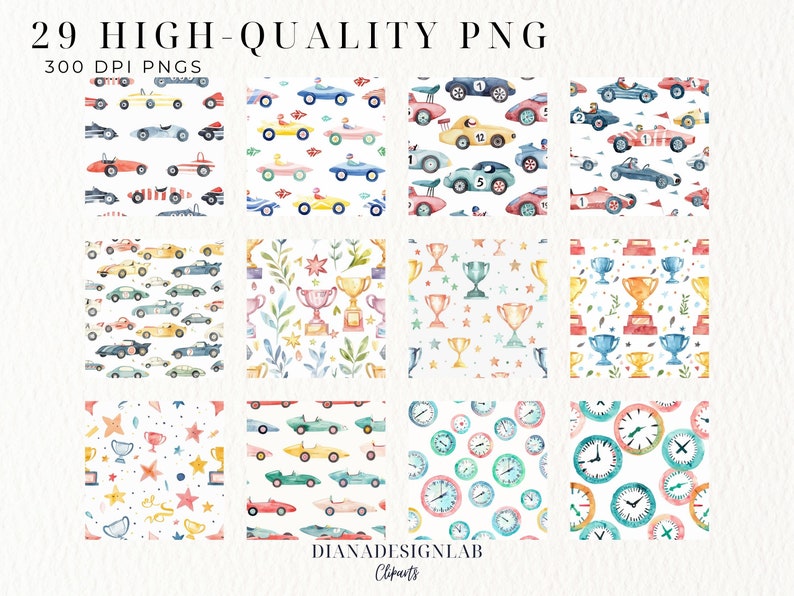 Race Cars Seamless Pattern, Seamless Pattern, Cartoon Racing Design ...