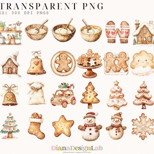 Gingerbread Family Clipart, Christmas, Digital Download, Festive Xmas ...