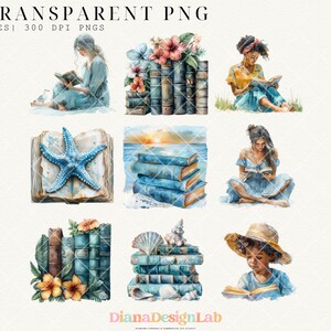 Summer Reading Clipart, Spring, Summer Lover, Reading Love, Digital ...